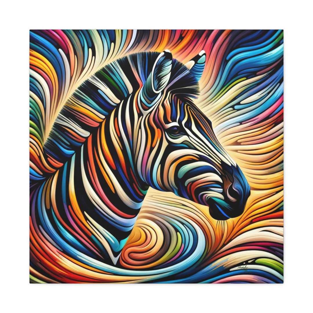 WALL ART - Abstract Zebra - Original Design - Incredible 30" X 30 ...