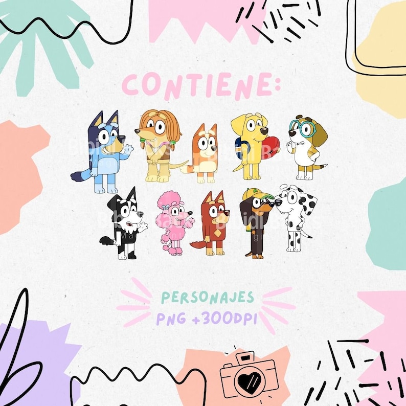 BLUEY Digital Backgrounds backgrounds and Characters 300 Dpi Separately ...