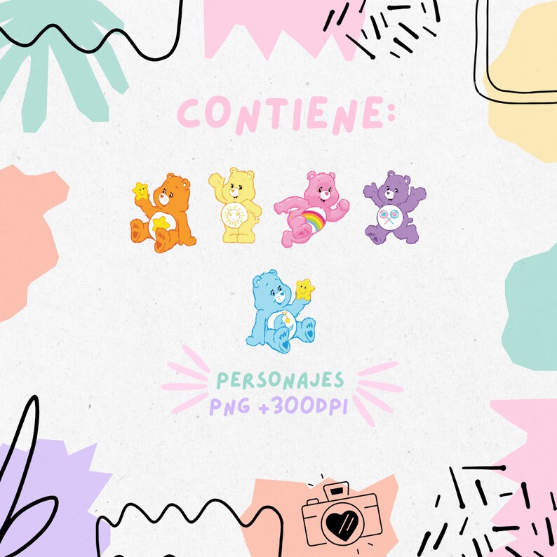 Care Bears Digital Backgrounds Care Bears backgrounds and Elements 300 ...