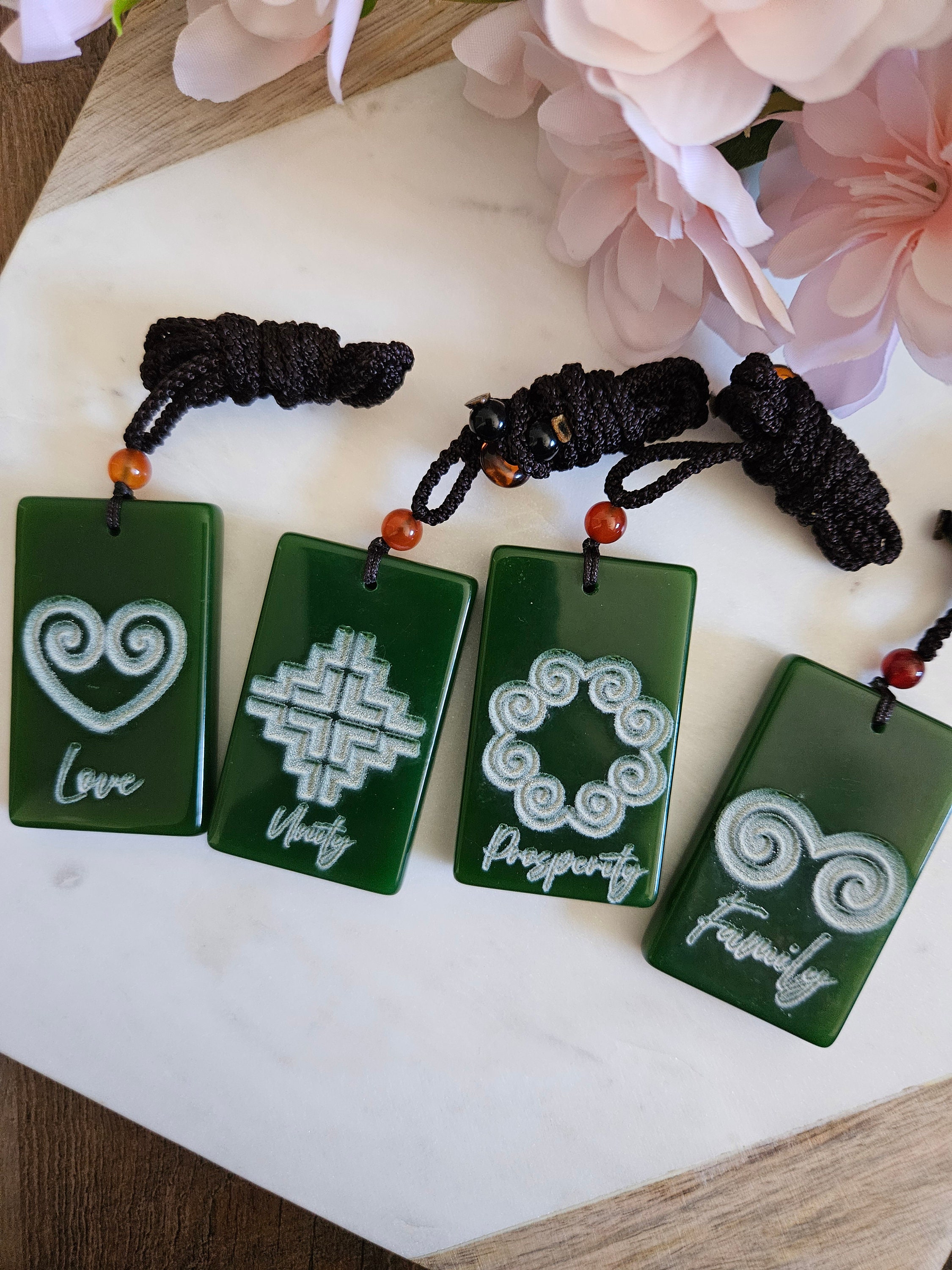 Hmong Inspired Jade Rectangular Necklace Pendant - Etsy