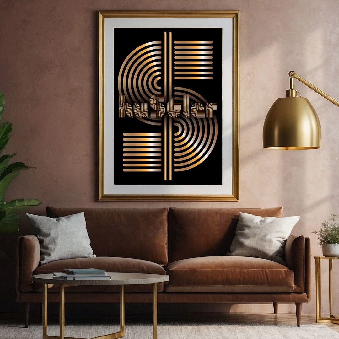 Hustler Motivational Poster, Retro Vintage Style Decor, Digital ...