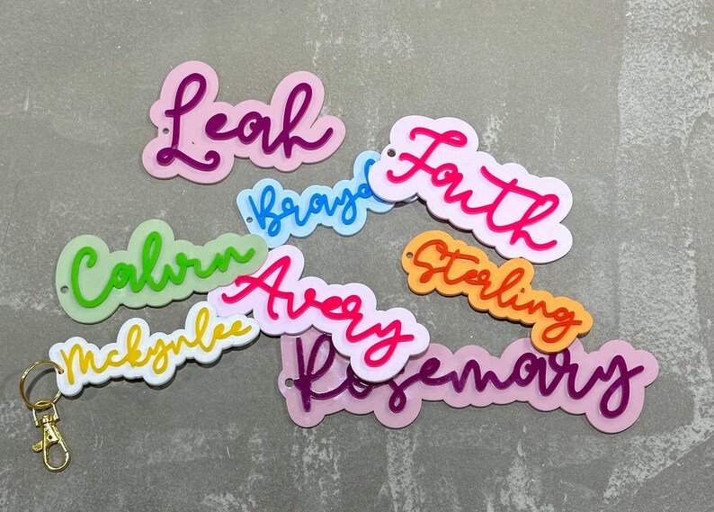 Acrylic Name Keychain - Etsy