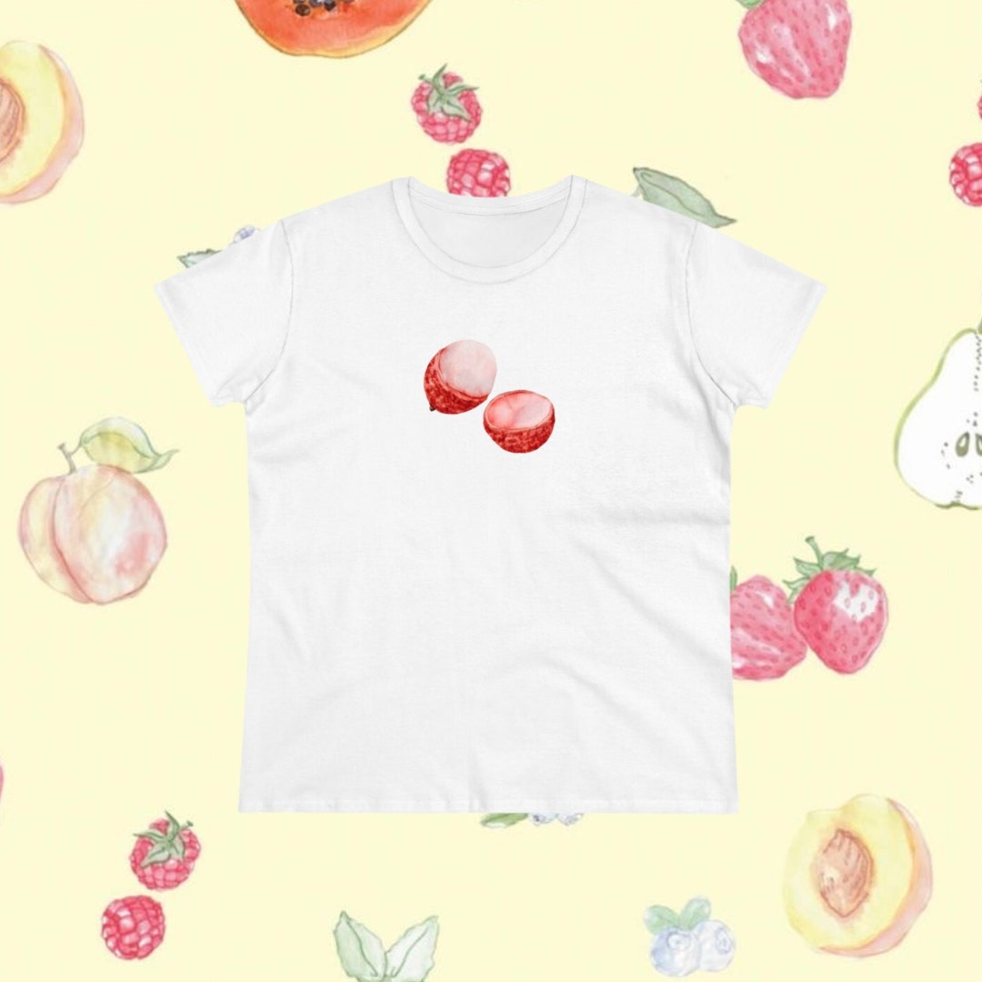 Coquette Lychee Fruit Tee, Fruit Baby Tee, Y2K Clothing, Trendy Top ...