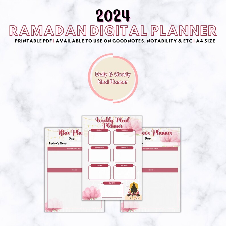 Printable Ramadan Planner 2024 Printable Daily Organizer for a Blessed ...