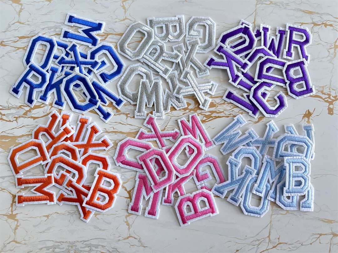 6 Colors 2.0in Letter Patch, Letters Iron on Patch Applique, Diy Name ...