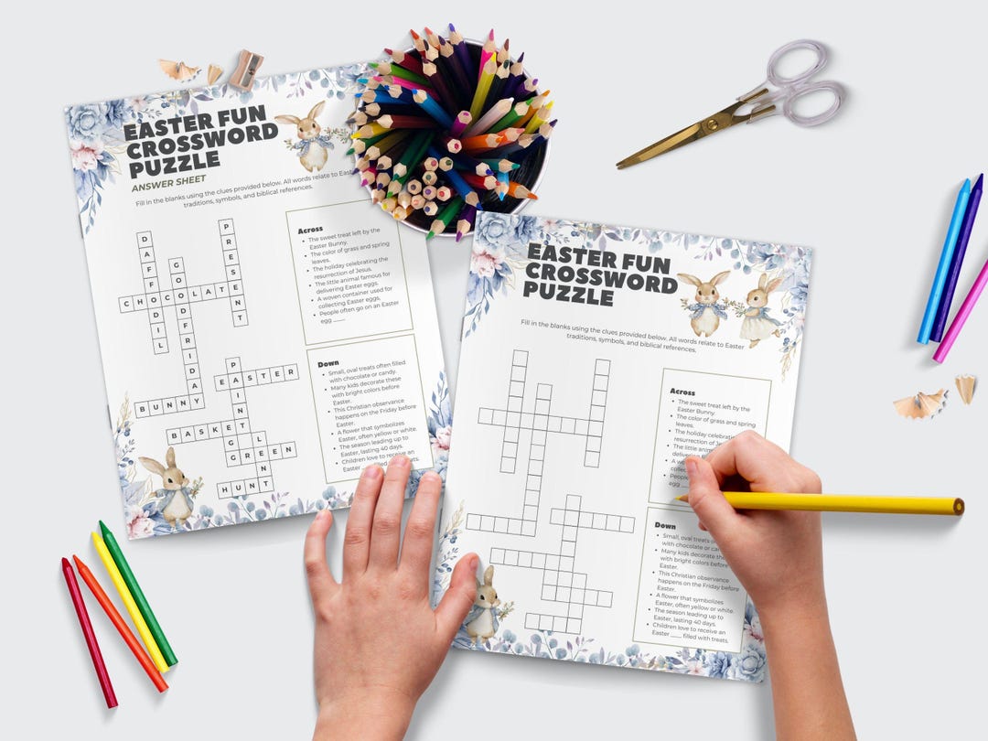 Editable Easter Bunny Crossword Puzzle, Fun Activity for Kids. - Etsy