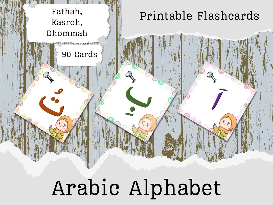 Fathah, Kasroh, Dhommah Flashcards, Arabic Letter, Hijaiyah, Arabic ...