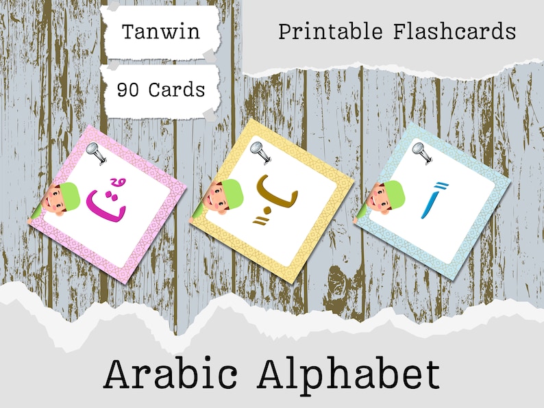 Arabic Alphabet Tanwin 90 Flashcards, Arabic Letter, Hijaiyah, Arabic ...
