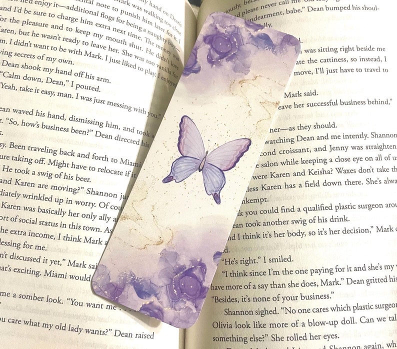 Butterfly Bookmark | Purple Watercolor Design | Book Lover Gift ...