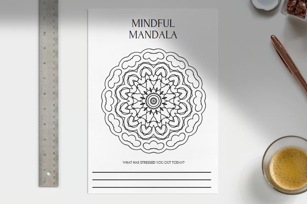 Mindful Mandala Coloring Pages - Etsy