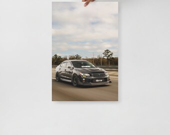 Subaru WRX Modified Drifter Sports Car Art Poster Background Wallpaper ...