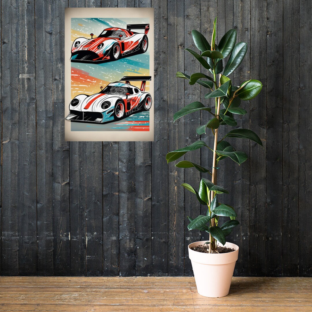 Vintage Sports Car Graphic Poster Automotive Wall Art - Etsy