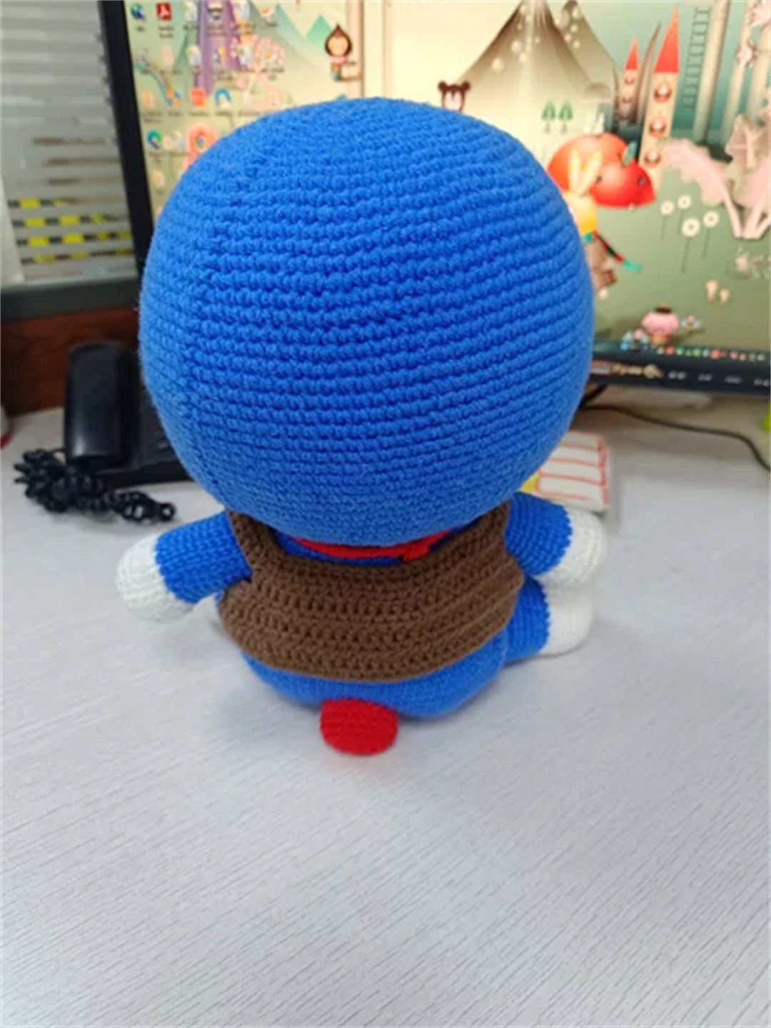 Hand Knitted Animal Wool Doraemon Doll. - Etsy