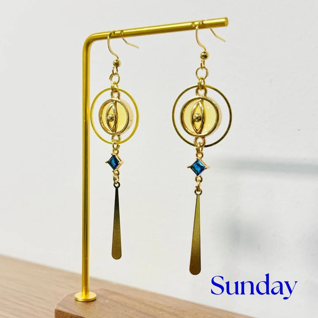 Sunday Earrings Honkai Star Rail | Hsr Inspired Accessories | Gold Eye ...