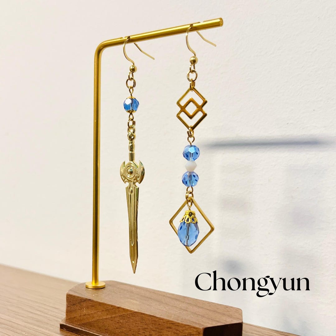Chongyun Earrings | Genshin Impact Inspired Accessories | Fantasy Sword ...