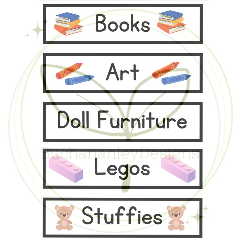 Labels for Toy Baskets and Drawers - Etsy