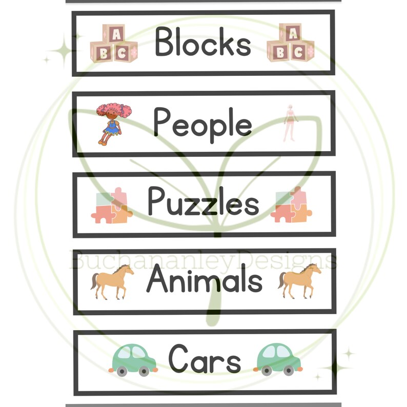 Labels for Toy Baskets and Drawers - Etsy