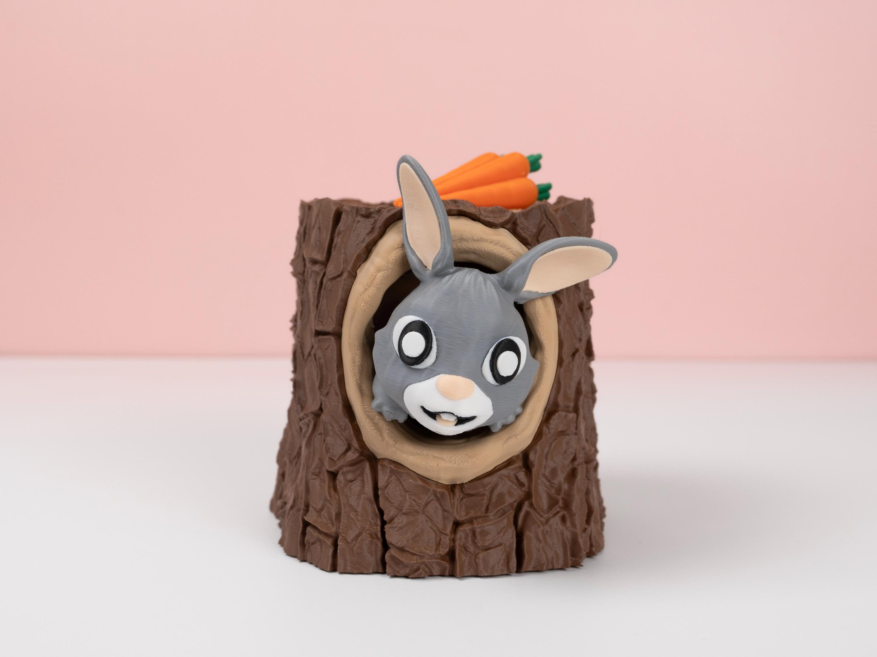 Rabbit Deck Box | Tree Stump Design | MTG Commander Card Holder ...