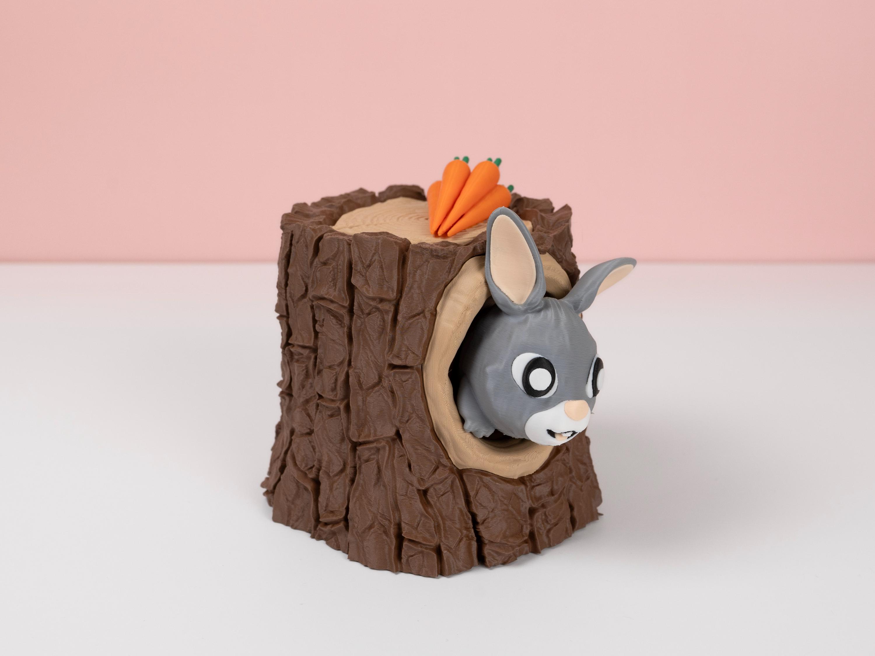Rabbit Deck Box | Tree Stump Design | MTG Commander Card Holder ...