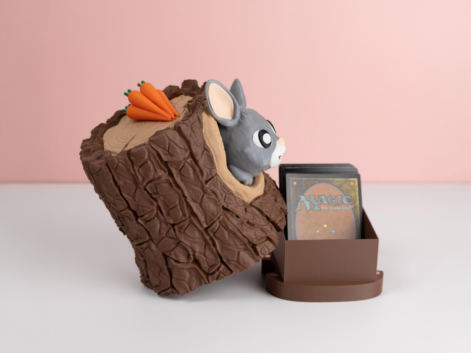 Rabbit Deck Box | Tree Stump Design | MTG Commander Card Holder ...