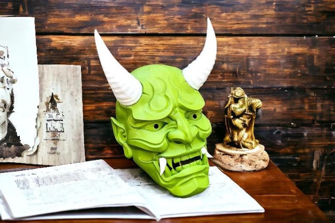 Oni Demon Mask Japanese Oni Cosplay Mask for Halloween, LARP, Wall ...