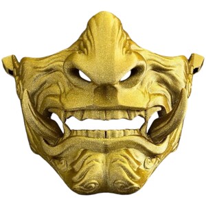 Samurai Oni Mask 3D Printed Demon Half Mask for Cosplay and Display - Etsy