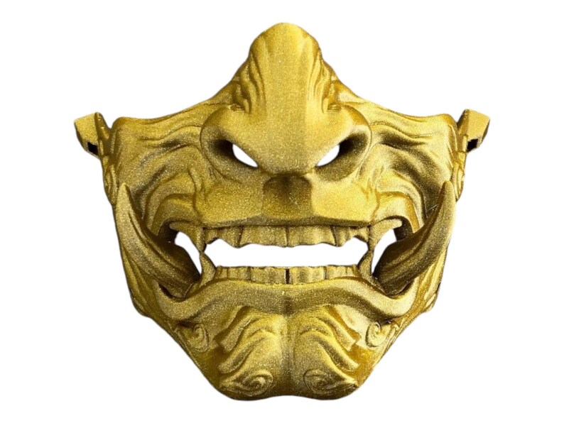 Samurai Oni Mask 3D Printed Demon Half Mask for Cosplay and Display - Etsy