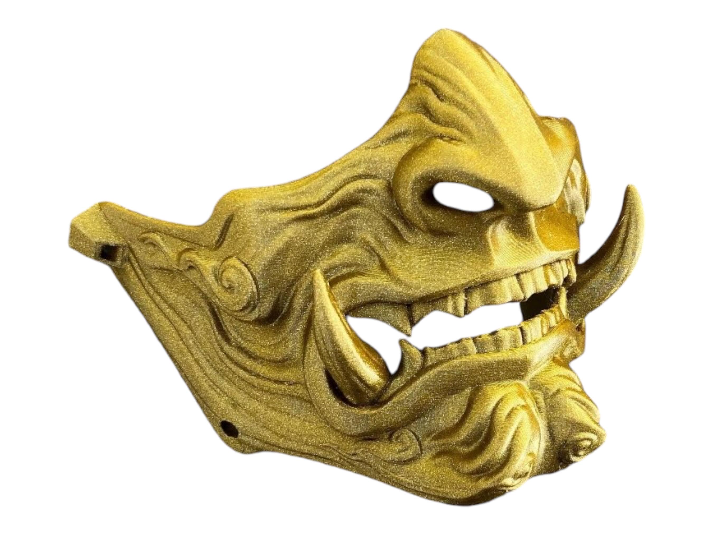 Samurai Oni Mask 3D Printed Demon Half Mask for Cosplay and Display - Etsy