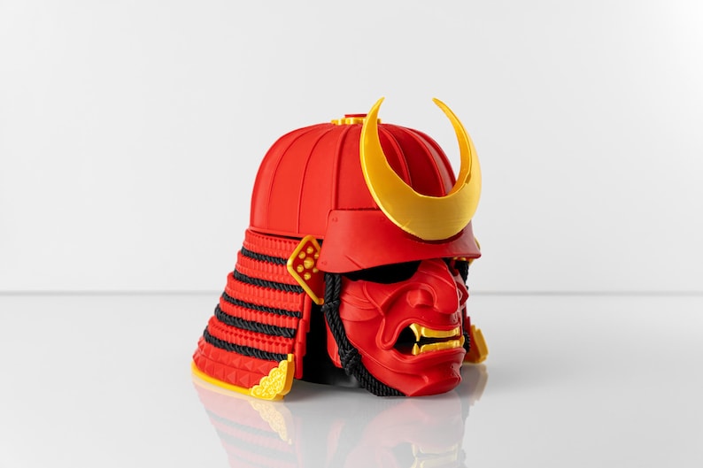 MTG Commander Deck Box – Samurai Helmet Card Holder, Oni Mask Design ...
