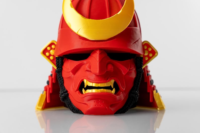 MTG Commander Deck Box – Samurai Helmet Card Holder, Oni Mask Design ...