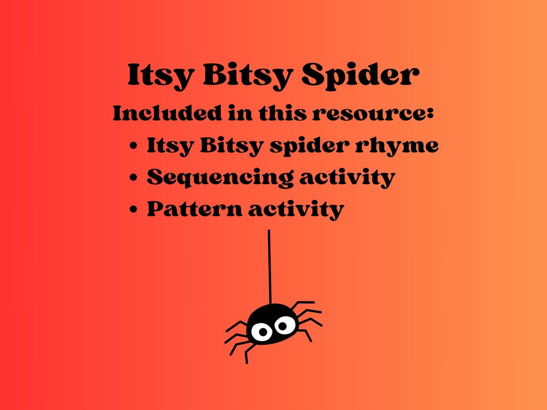 Itsy Bitsy Spider Activity Pack - Etsy