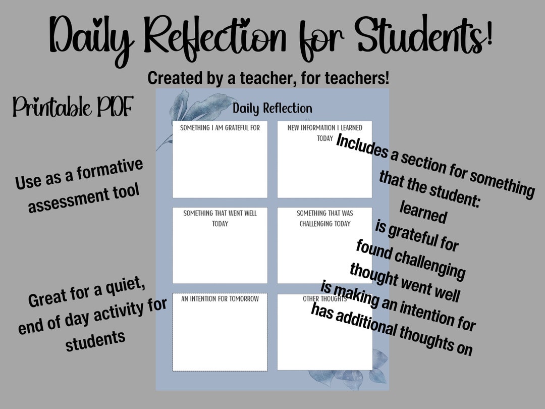 Daily Reflection for Students - Etsy