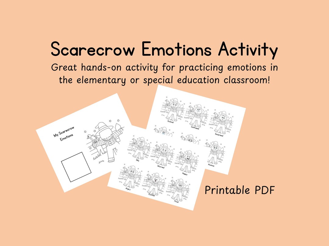 Scarecrow Emotions Printable Activity Social Emotional Learning - Etsy