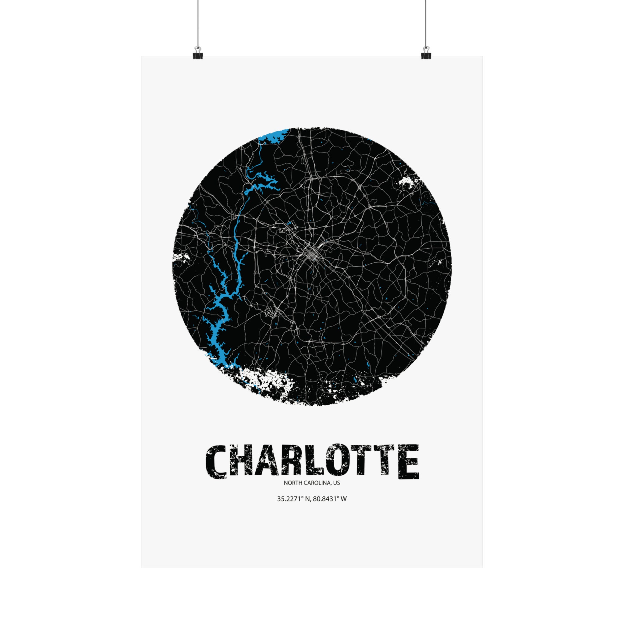 Charlotte, Minimalist Map, Charlotte Print, Charlotte Map Poster ...