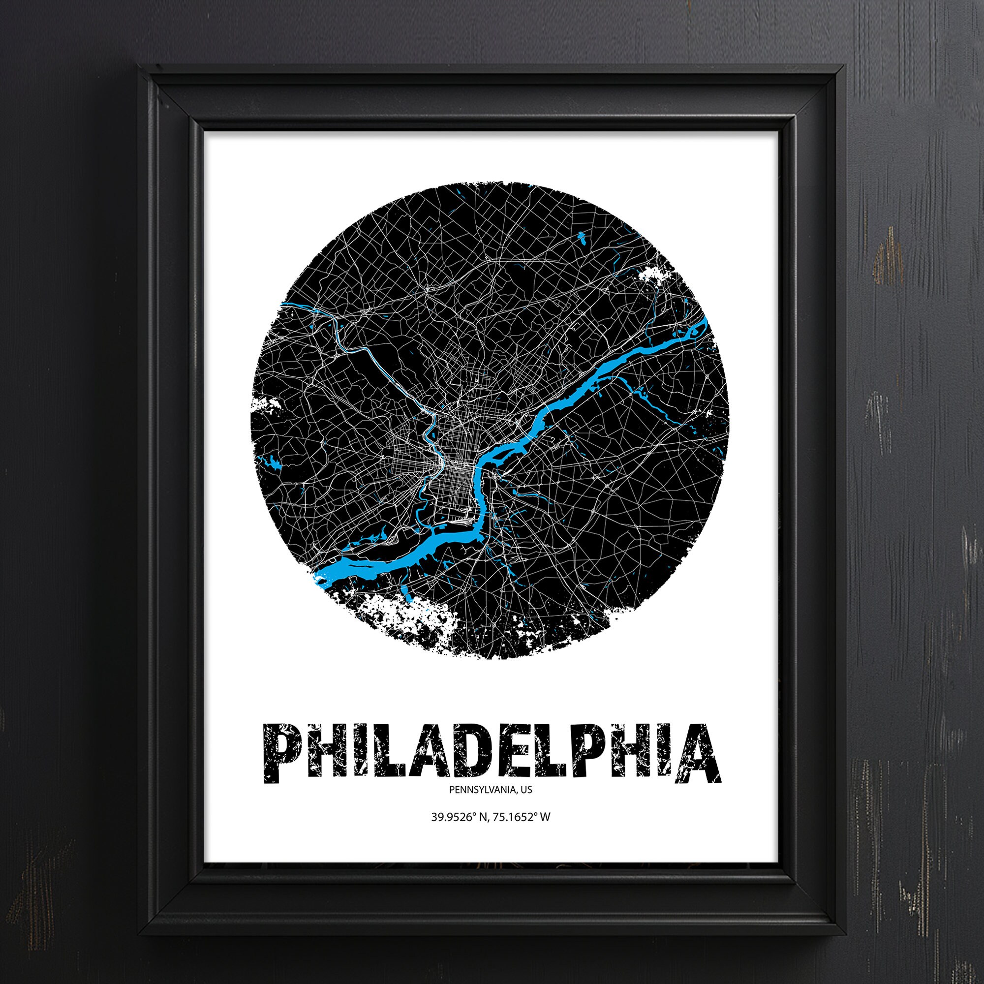 Philadelphia Map, Minimalist Map, Philadelphia Digital, Philadelphia ...
