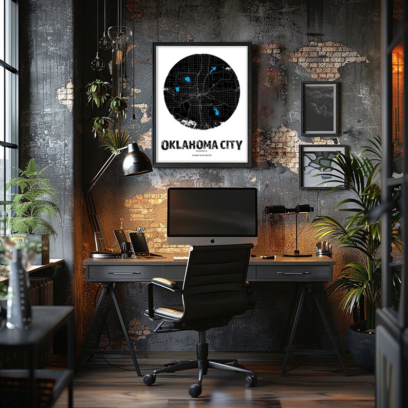 Oklahoma City Map, Minimalist Map, Oklahoma City Print, Oklahoma City ...
