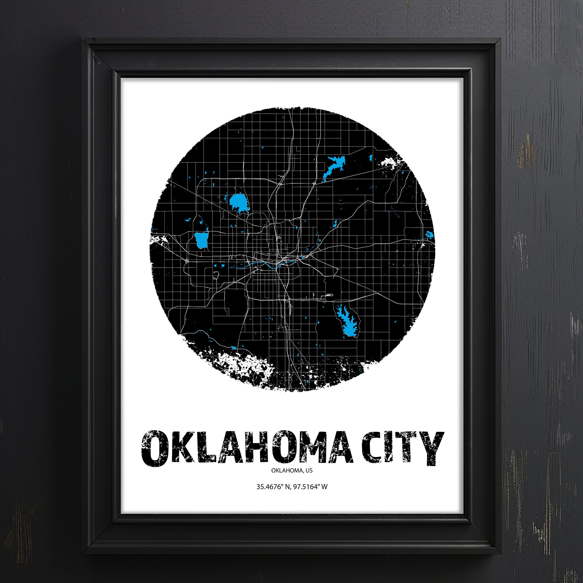 Oklahoma City Map, Minimalist Map, Oklahoma City Print, Oklahoma City ...