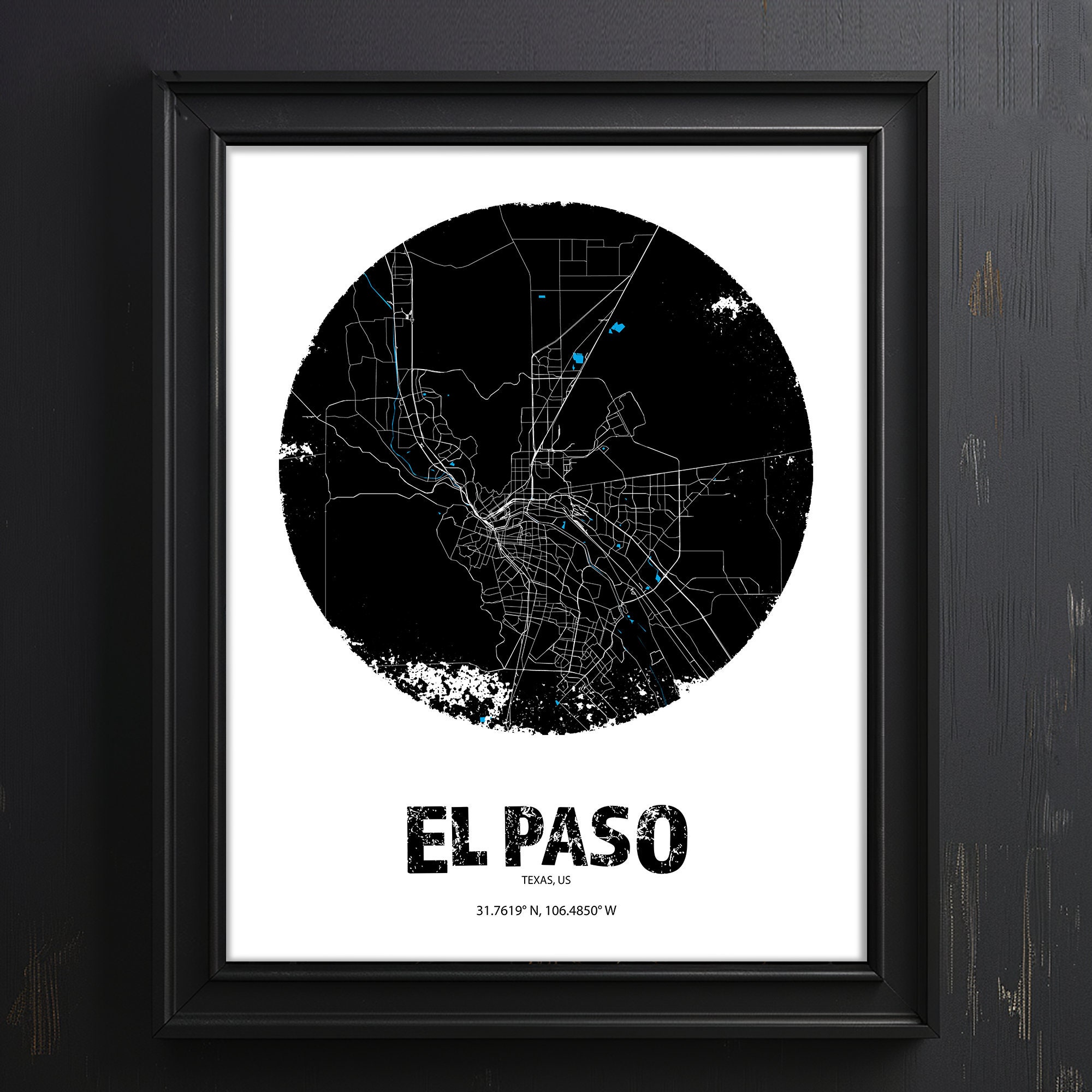 El Paso Map, Minimalist Map, El Paso Print, El Paso Map Poster, El Paso ...