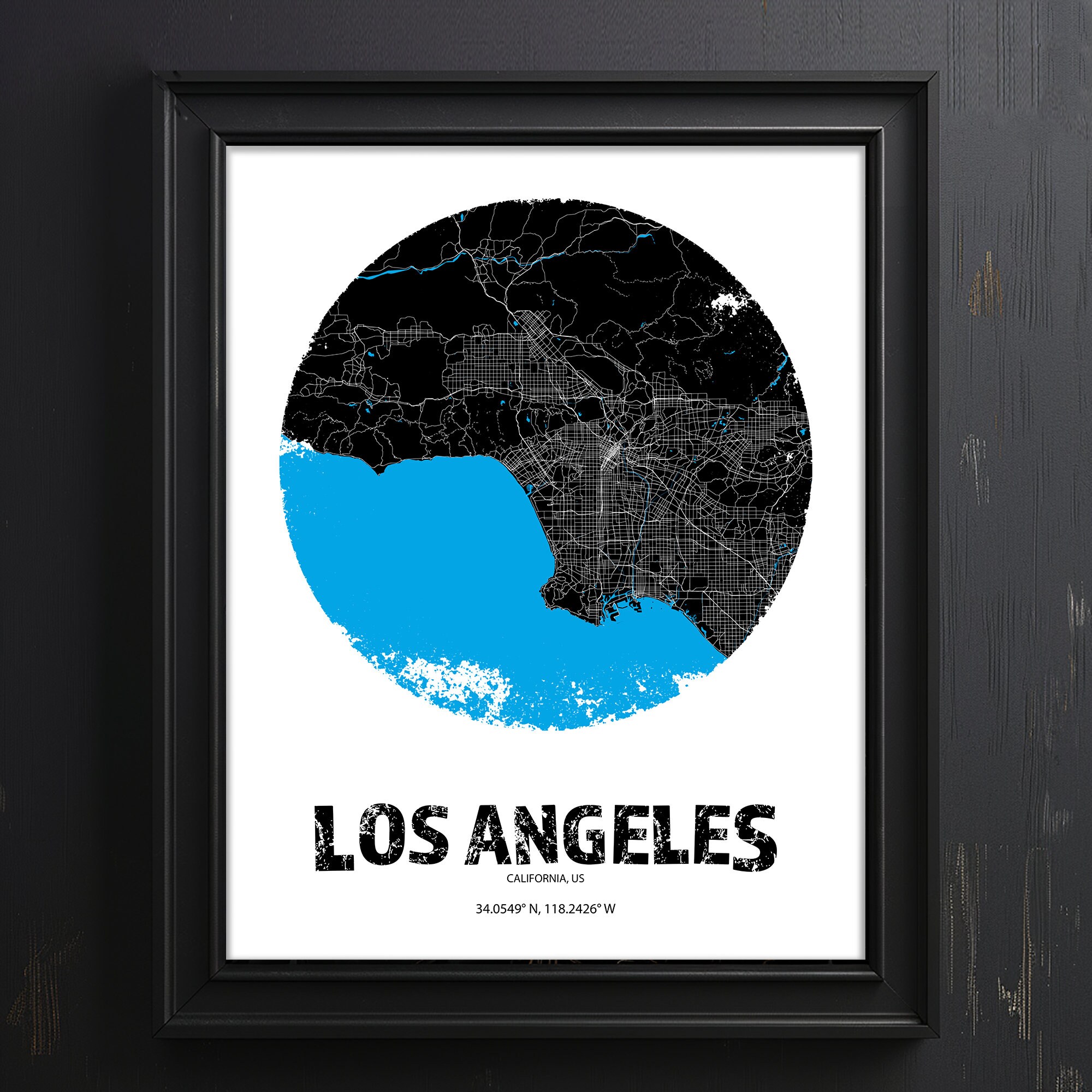 Los Angeles Map, Minimalist Map, Los Angeles Print, Los Angeles Map ...