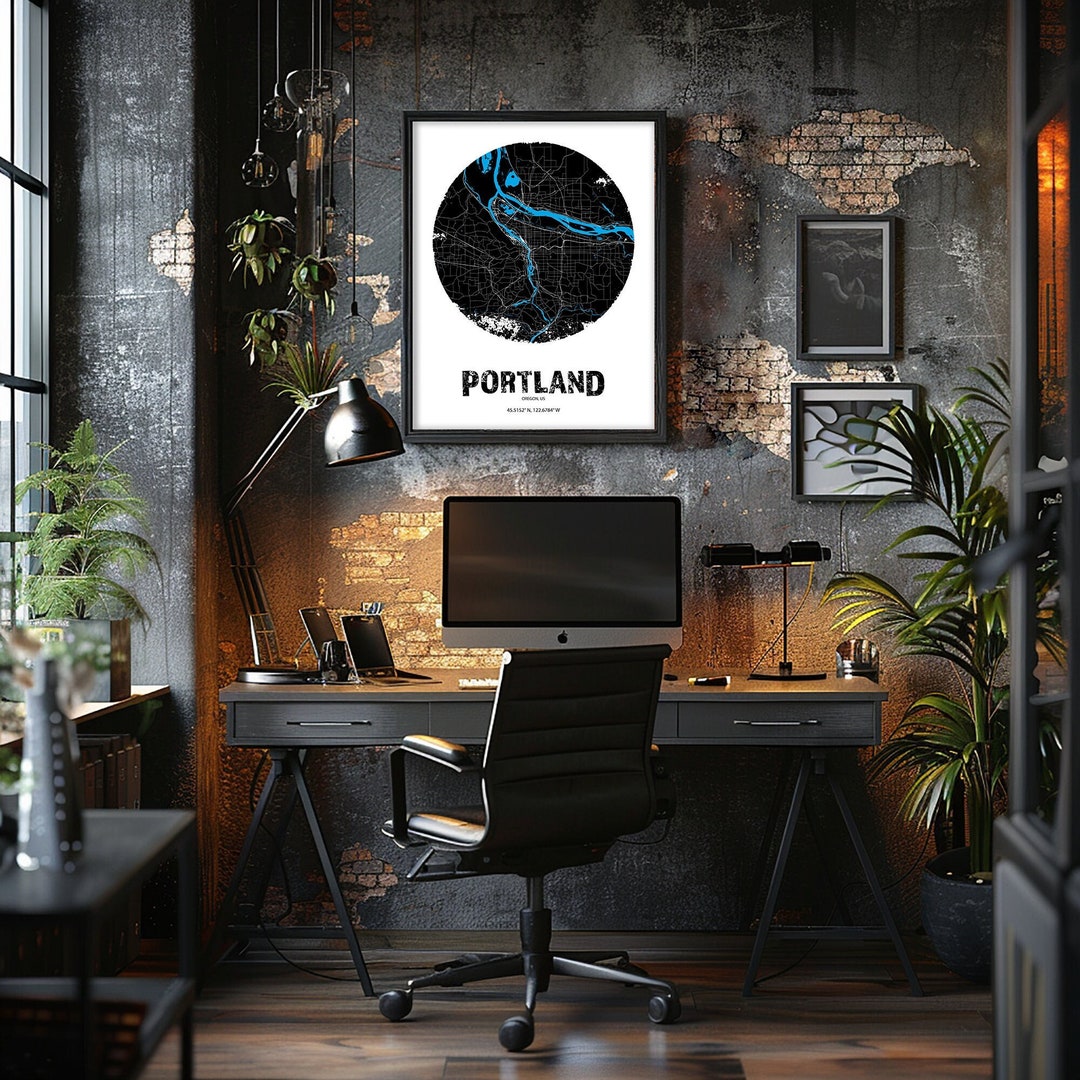 Portland Map, Minimalist Map, Portland Digital Download, Portland Map ...