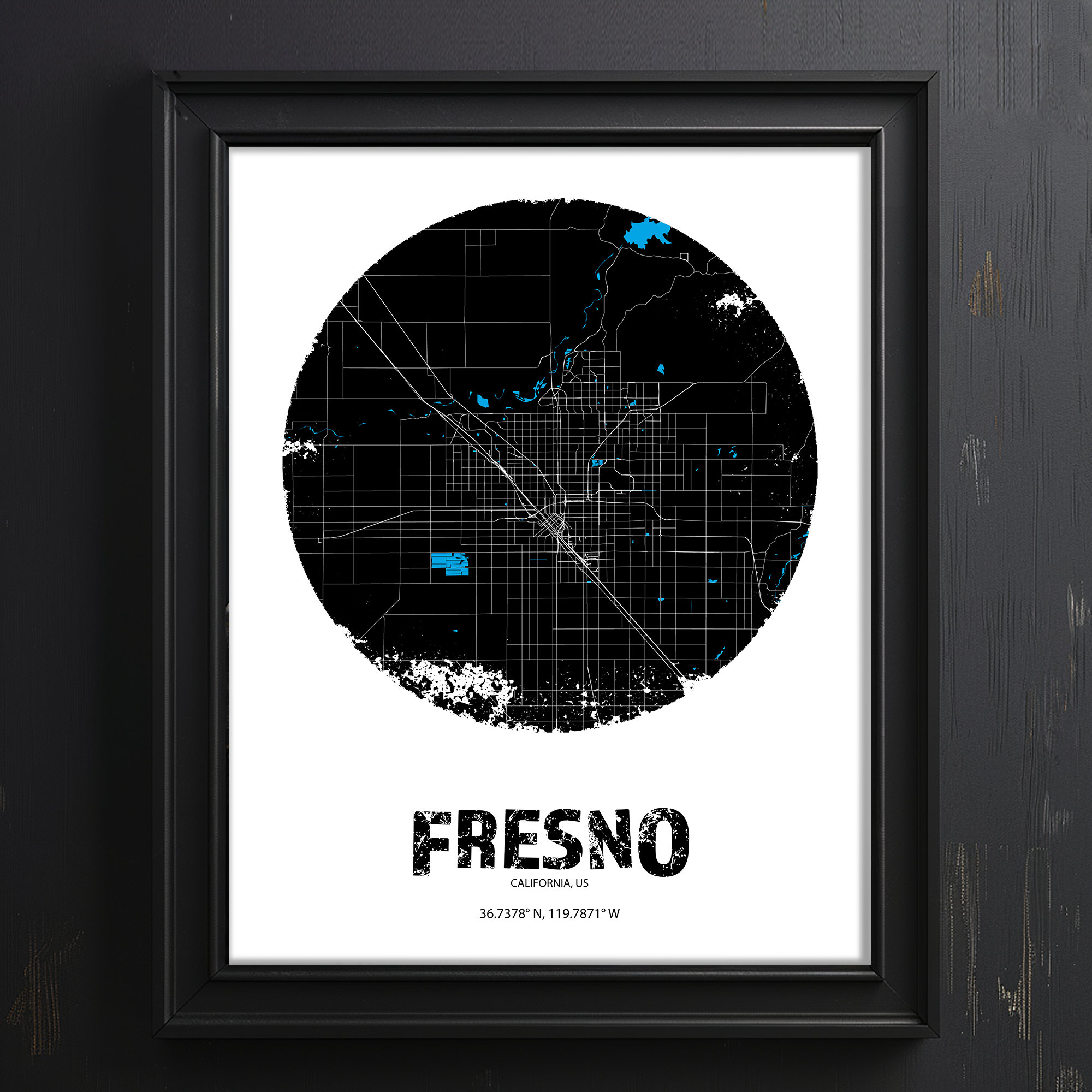 Fresno Map, Minimalist Map, Fresno Digital Download, Fresno Map Poster ...