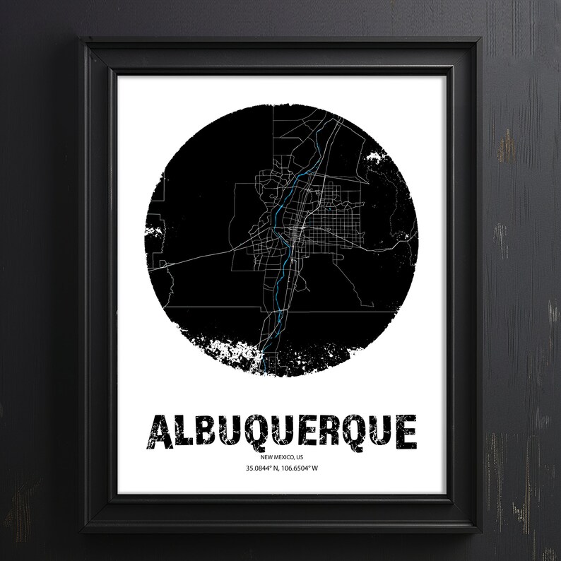 Albuquerque Map, Minimalist Map, Albuquerque Digital Download ...