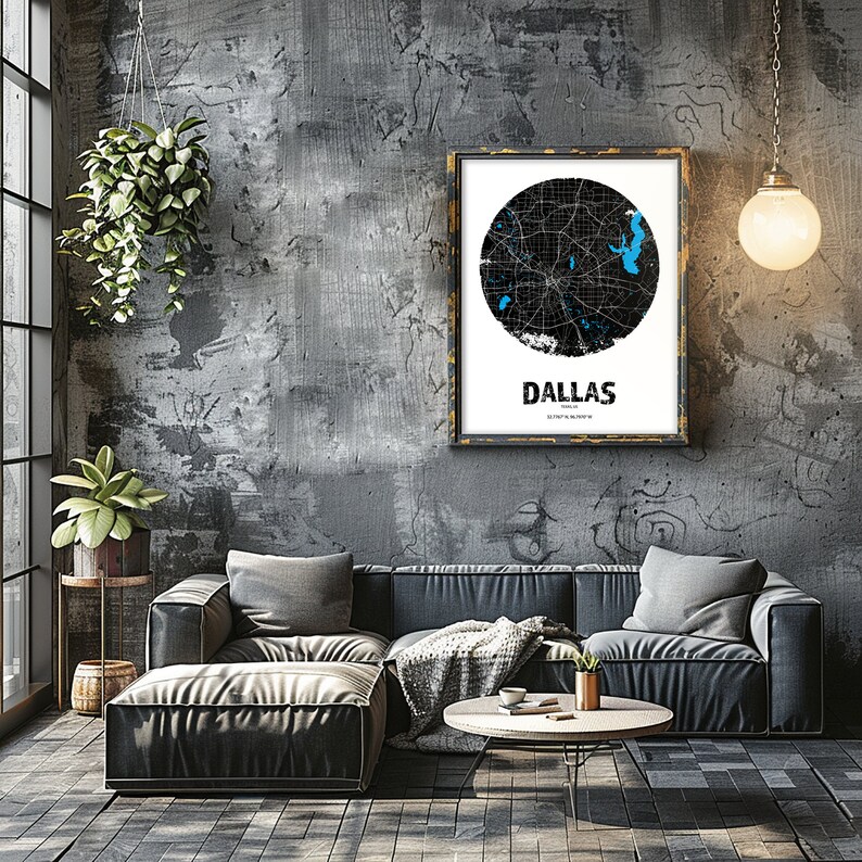 Dallas, Minimalist Map, Dallas Digital Download, Dallas Map Poster ...