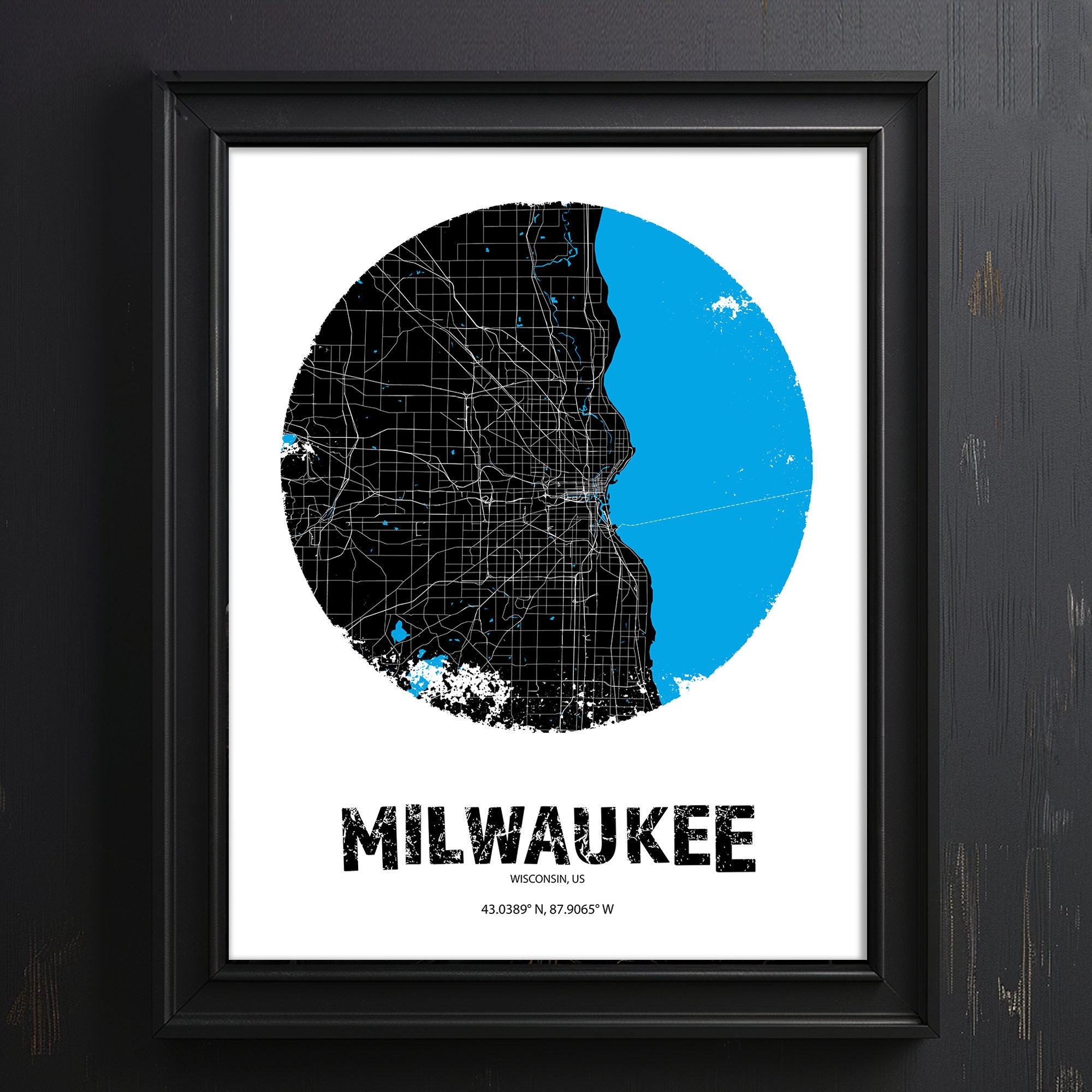 Milwaukee Map, Minimalist Map, Milwaukee Print, Milwaukee Map Poster, Milwaukee Art, Modern Map ...