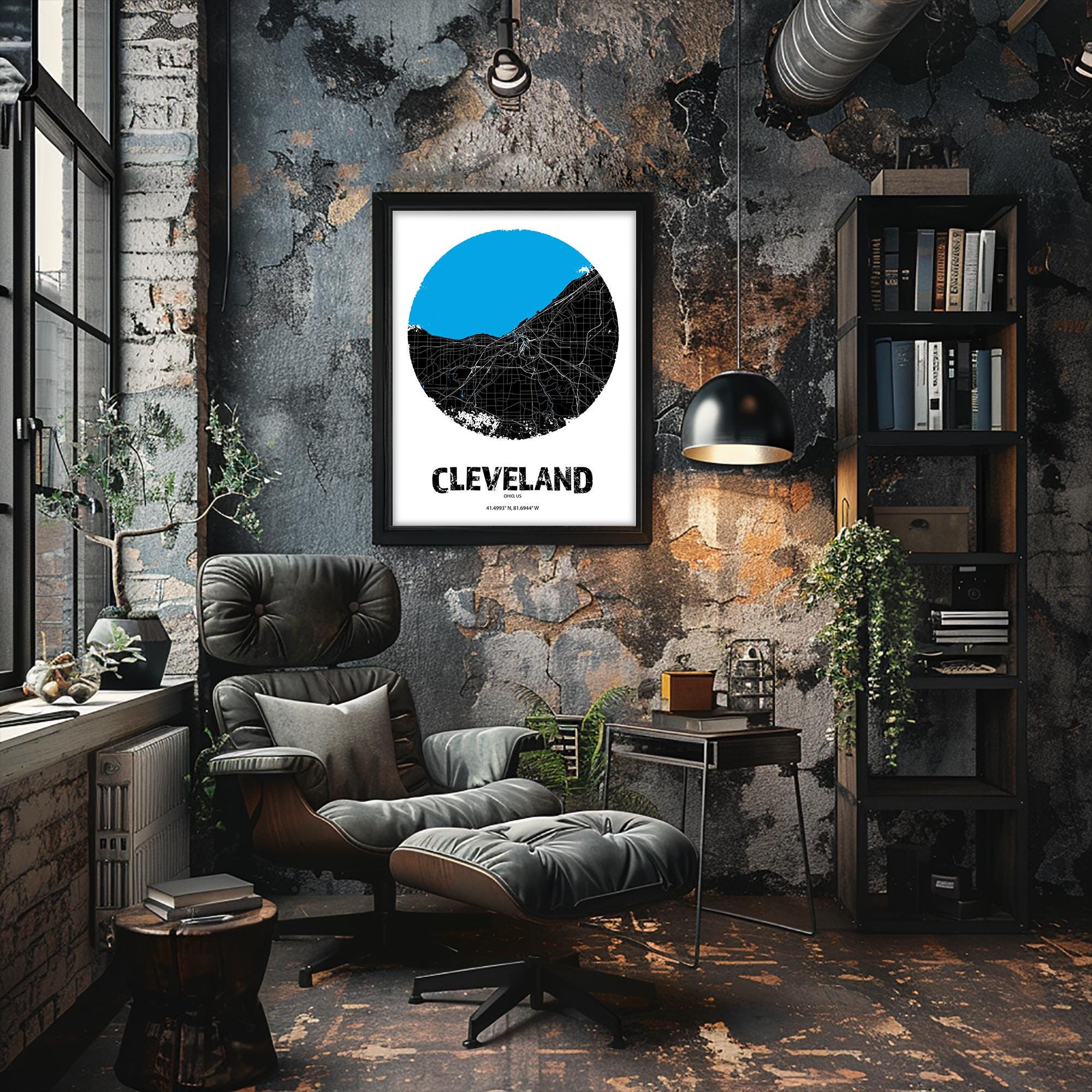 Cleveland Map, Minimalist Map, Cleveland Digital, Cleveland Map Poster ...