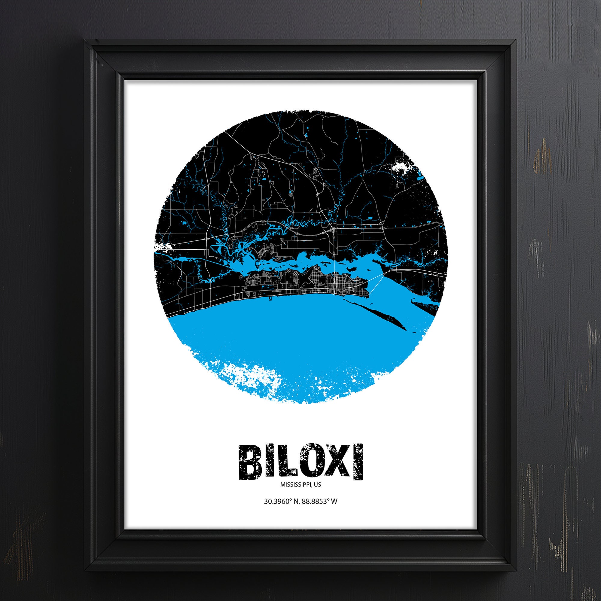 Biloxi Map, Minimalist Map, Biloxi Digital Download, Biloxi Map Poster ...