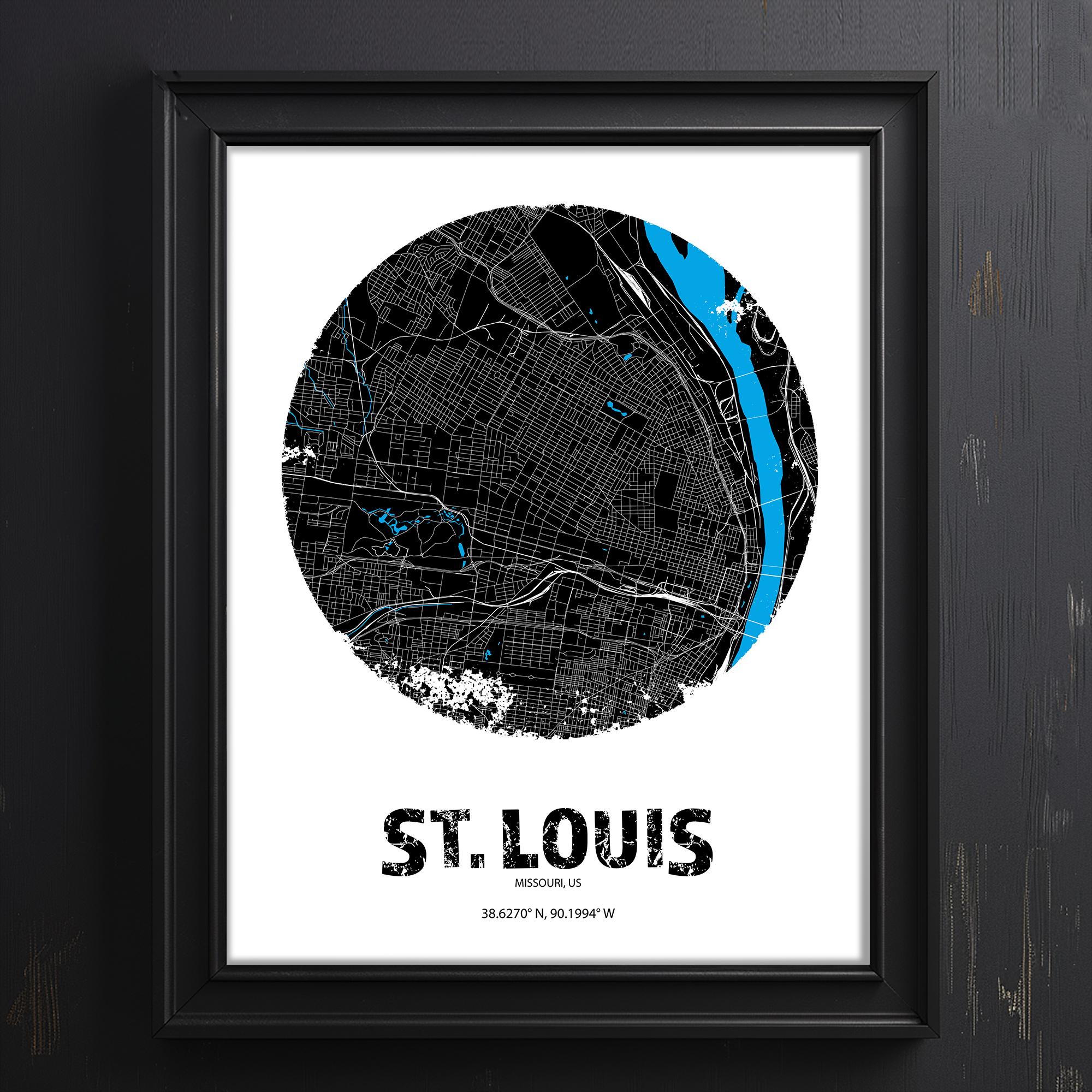 St. Louis Map, Minimalist Map, St. Louis Print, St. Louis Map Poster ...