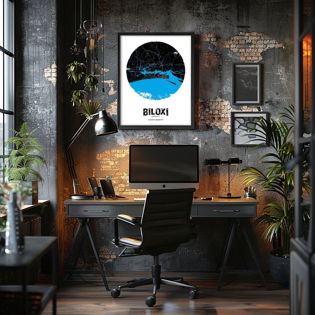 Biloxi Map, Minimalist Map, Biloxi Print, Biloxi Map Poster, Biloxi Art ...