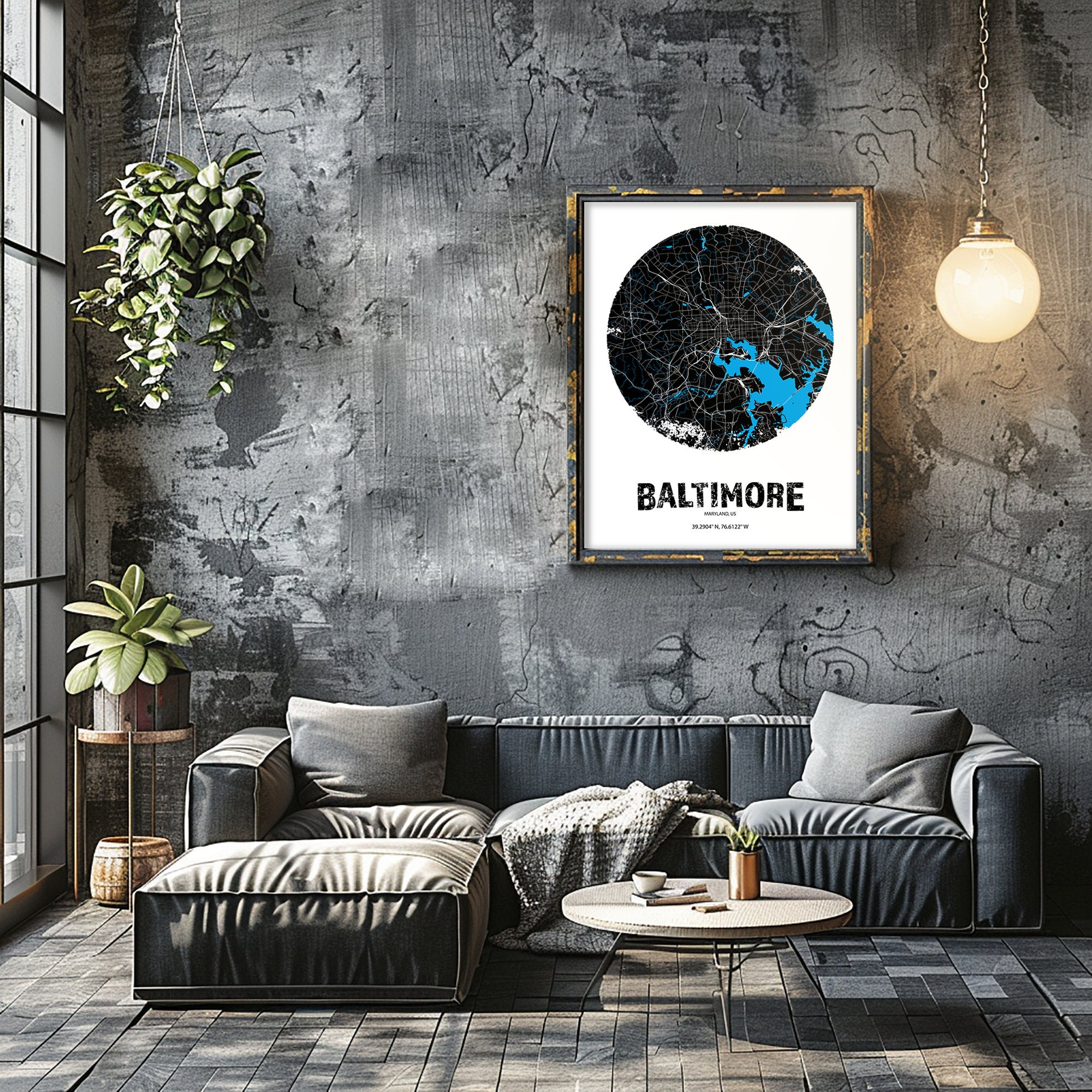 Baltimore Map, Minimalist Map, Baltimore Digital Download, Baltimore ...