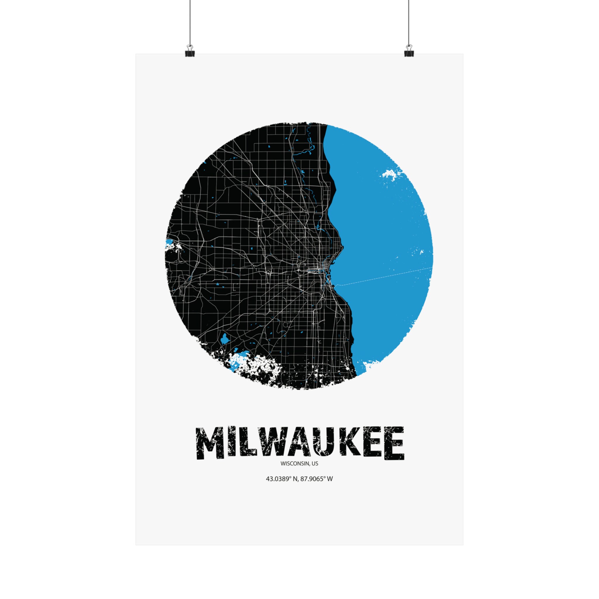 Milwaukee Map, Minimalist Map, Milwaukee Print, Milwaukee Map Poster ...